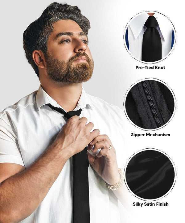 Vittorio Farina Boy's Burgundy/Taupe/Amber/Navy Satin Zipper Necktie ...